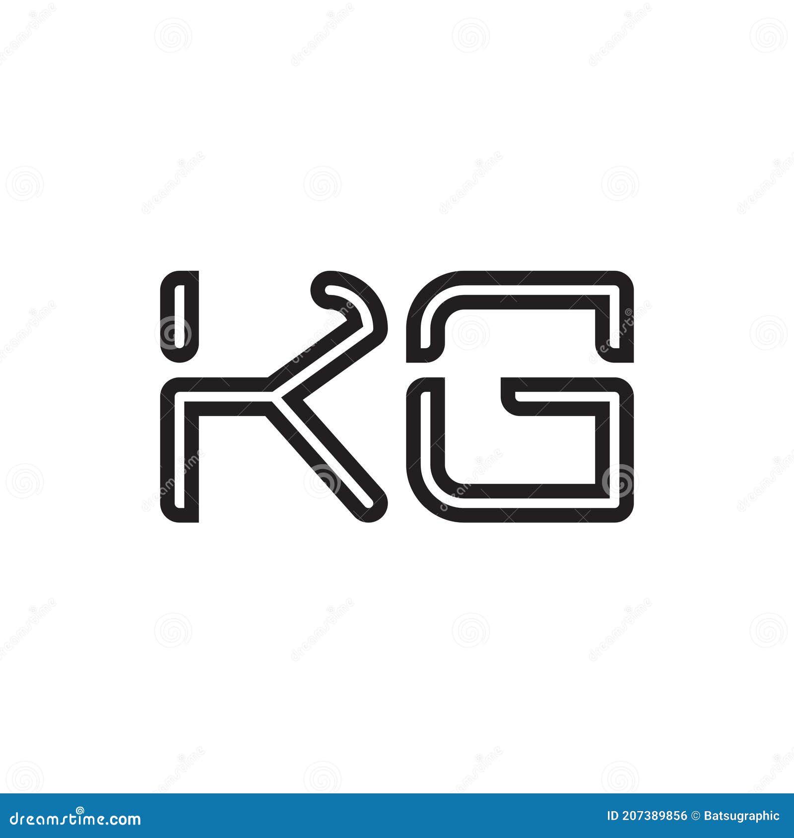 Kg Initial Letter Vector Logo Icon Stock Vector - Illustration of type ...