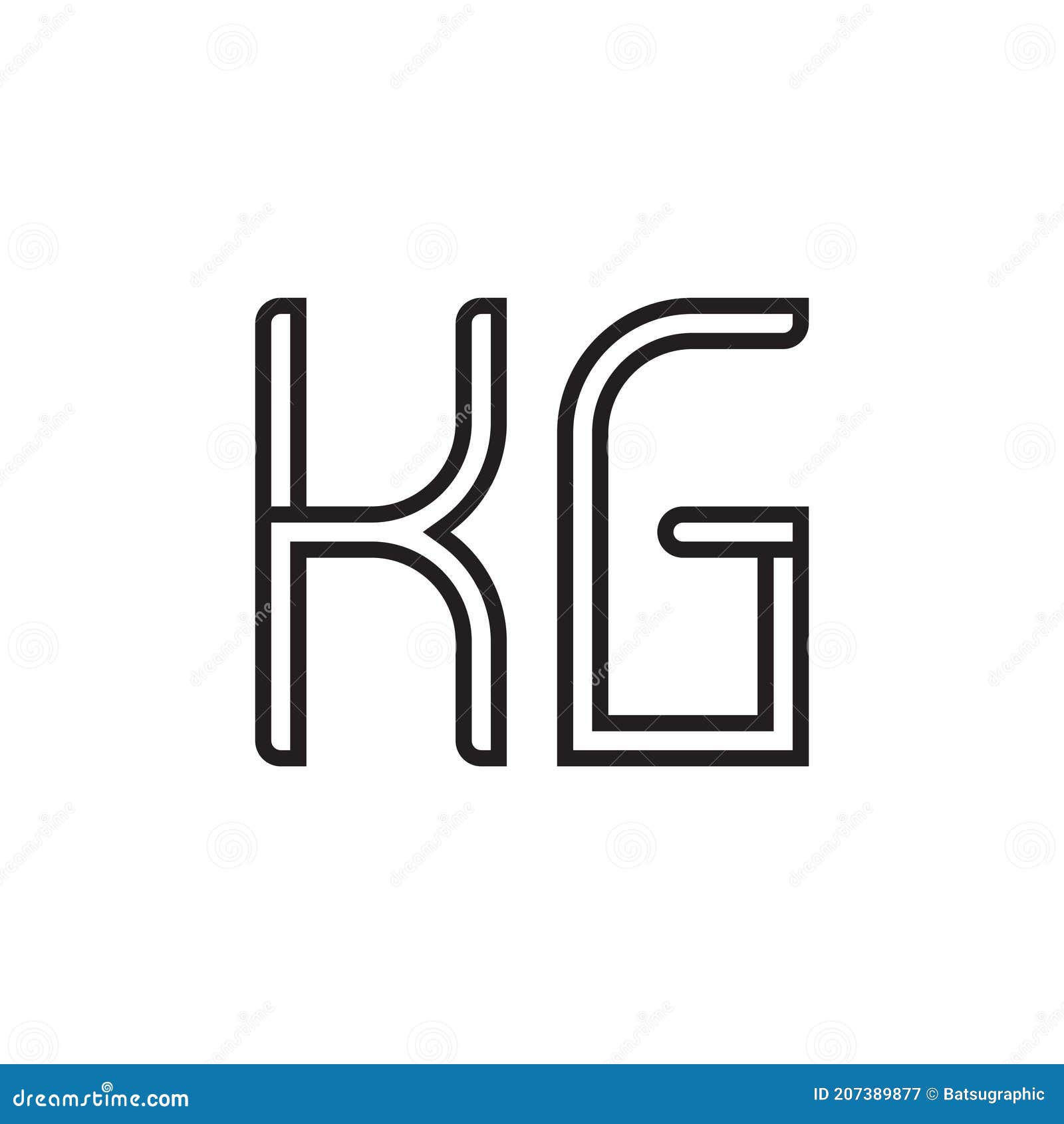 Kg Initial Letter Vector Logo Icon Stock Vector - Illustration of ...