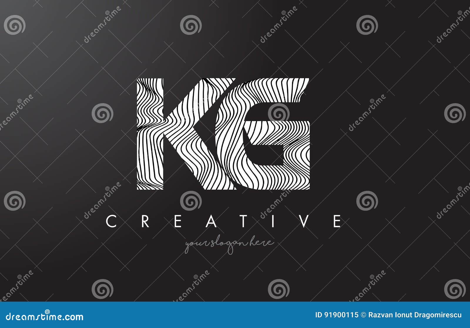 KG K G Letter Logo with Zebra Lines Texture Design Vector. Stock Vector ...