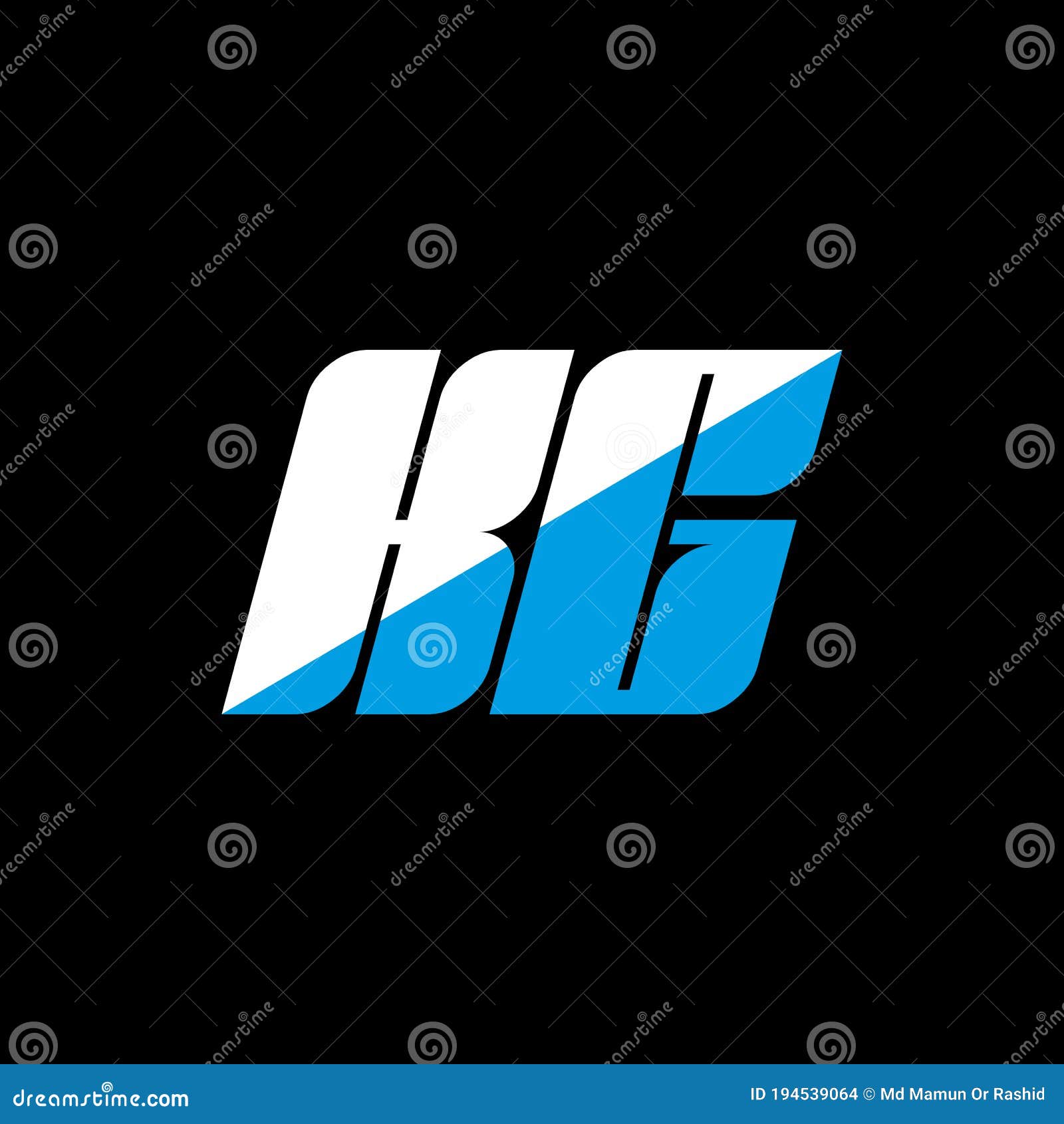 KG Letter Logo Design on Black Background. KG Creative Initials Letter ...