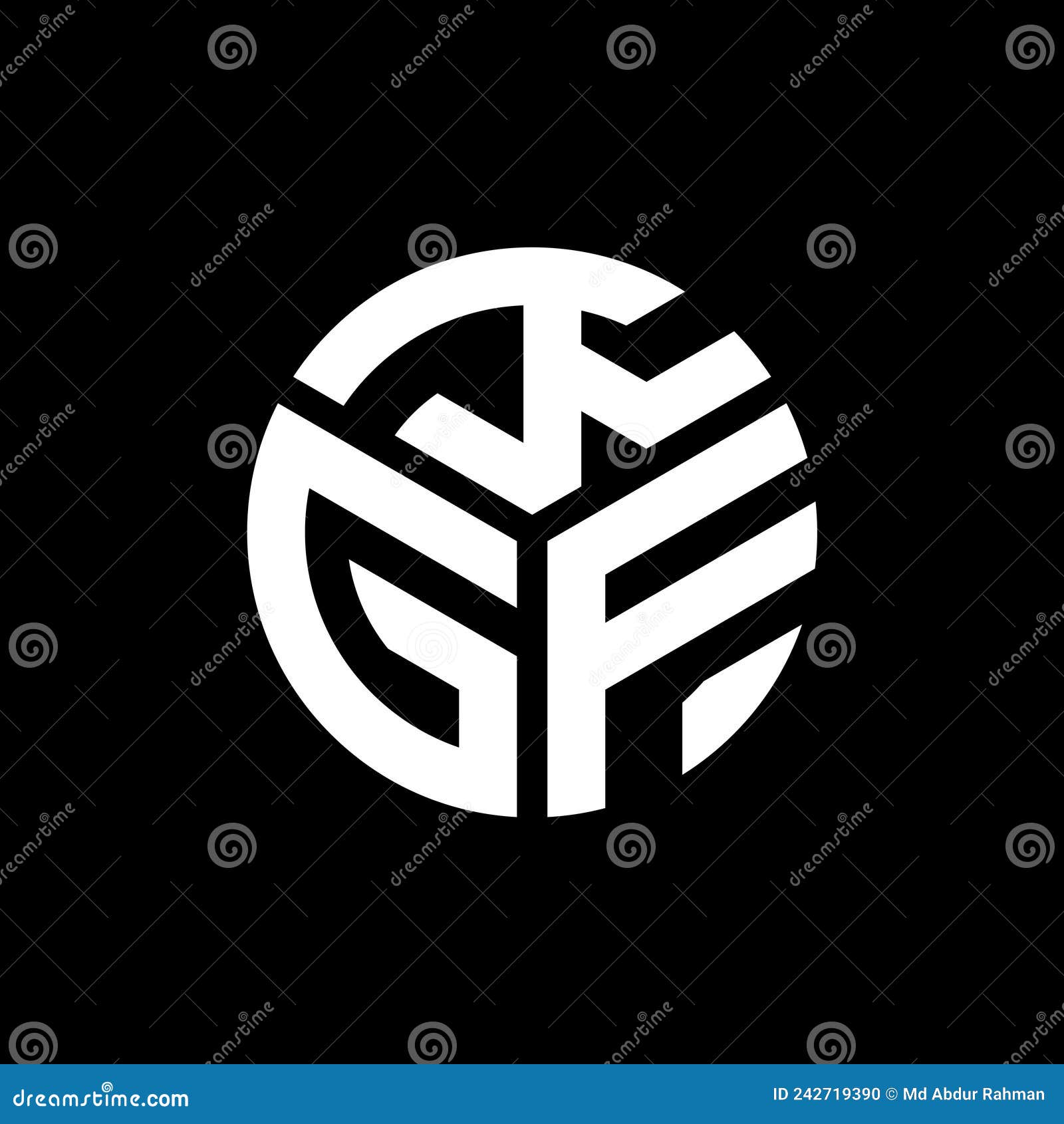 KGF Letter Logo Design on Black Background. KGF Creative Initials ...