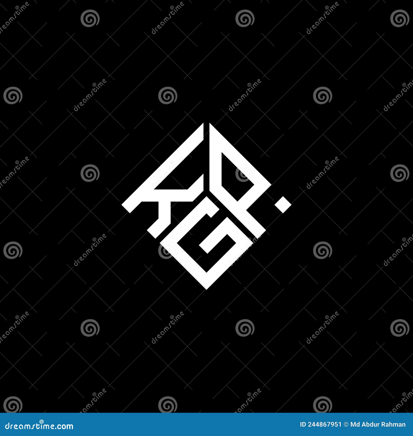 KGP Letter Logo Design on Black Background. KGP Creative Initials ...