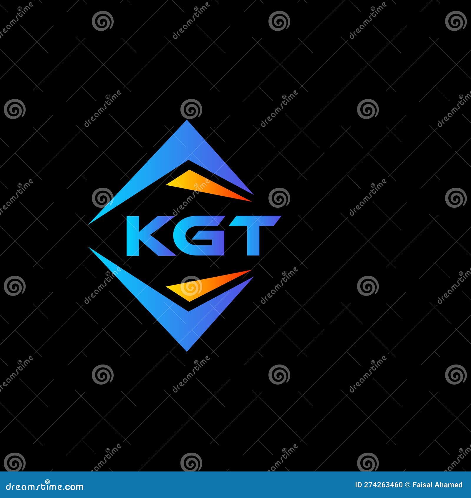 KGT Abstract Technology Logo Design on Black Background. KGT Creative ...