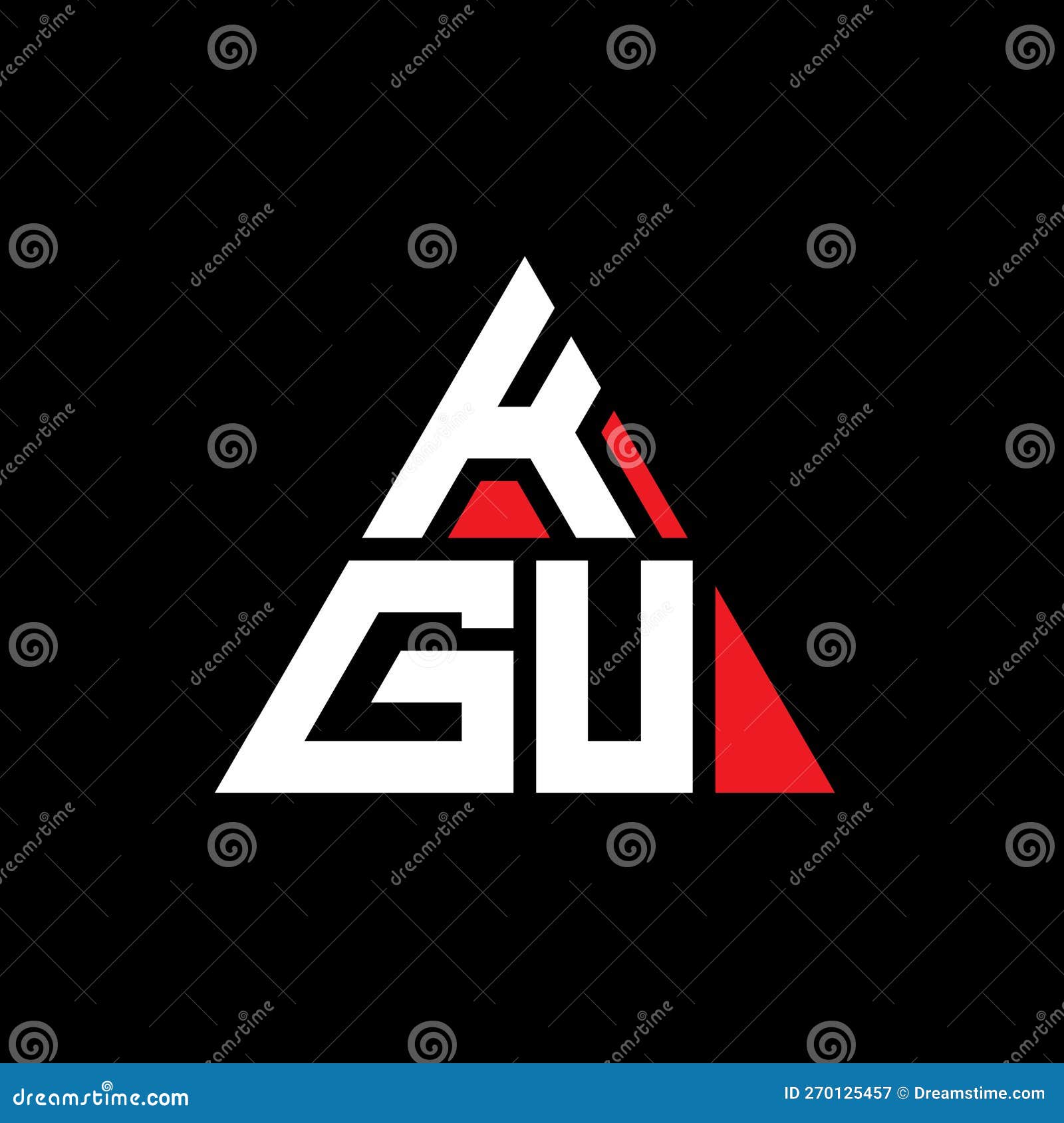 KGU Triangle Letter Logo Design with Triangle Shape. KGU Triangle Logo ...