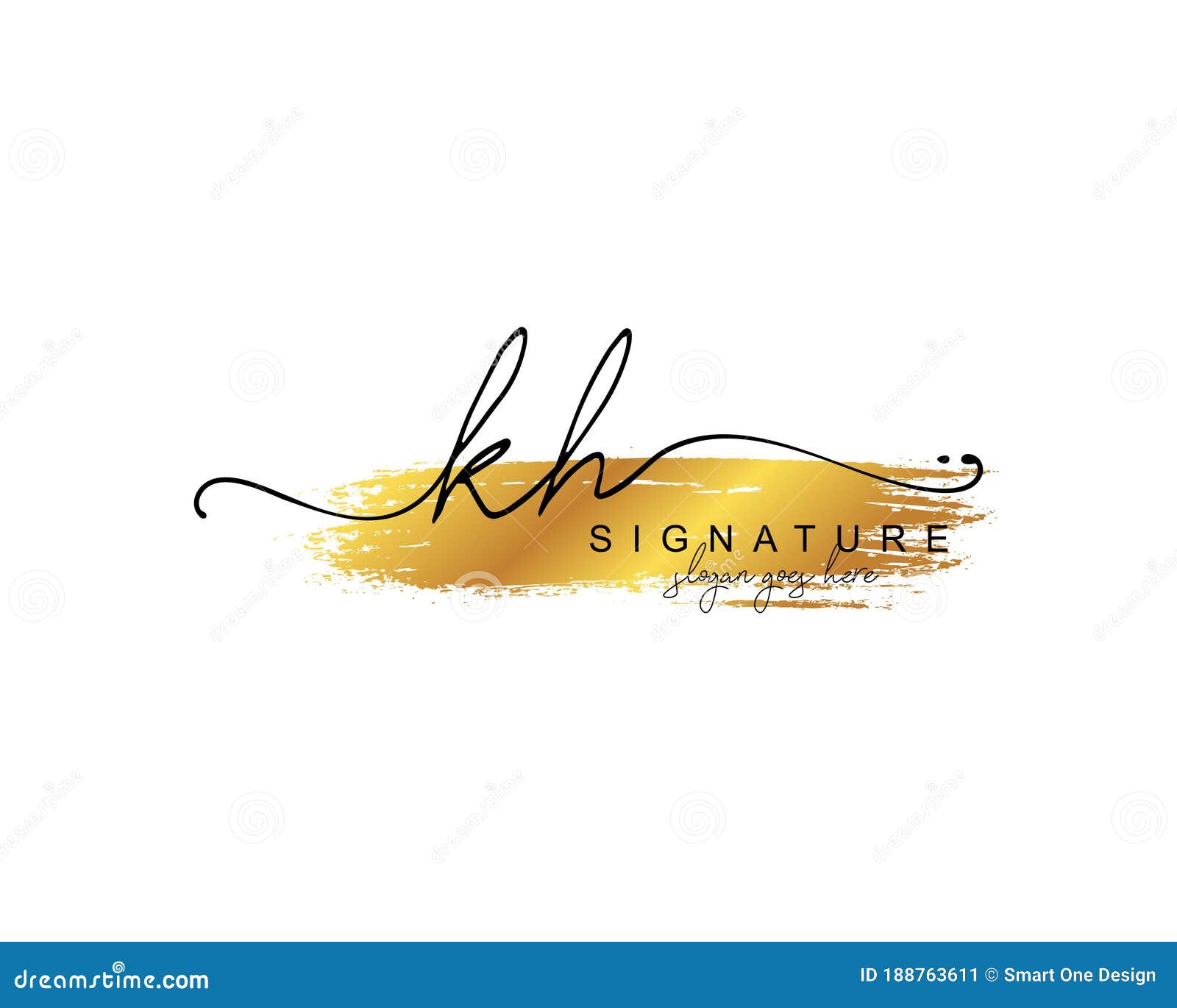 Initial KH Signature Logo Template Vector Stock Vector - Illustration ...