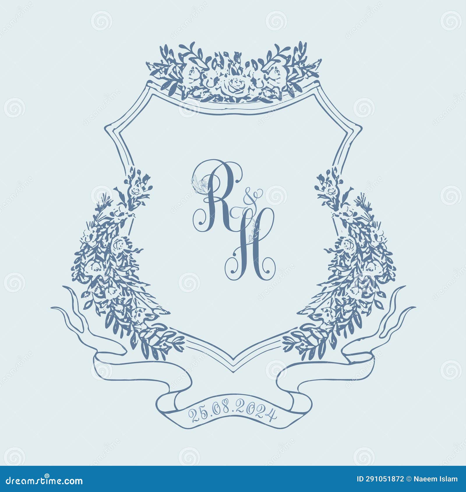 PL Initial Wedding Monogram Calligraphy Vector Illustration. Hand Drawn ...