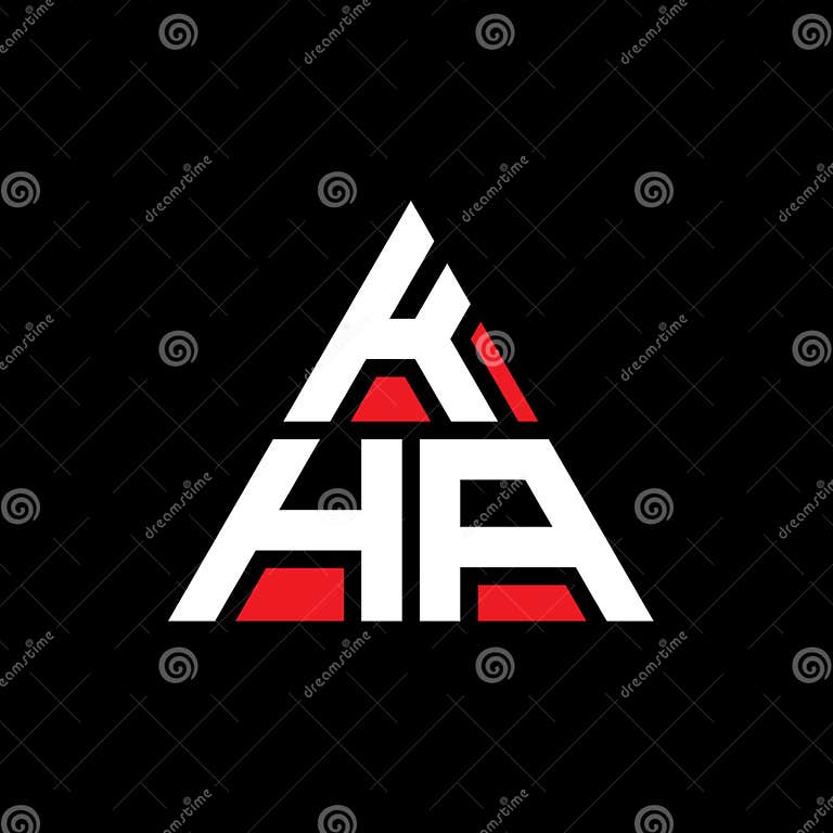 KHA Triangle Letter Logo Design with Triangle Shape. KHA Triangle Logo ...