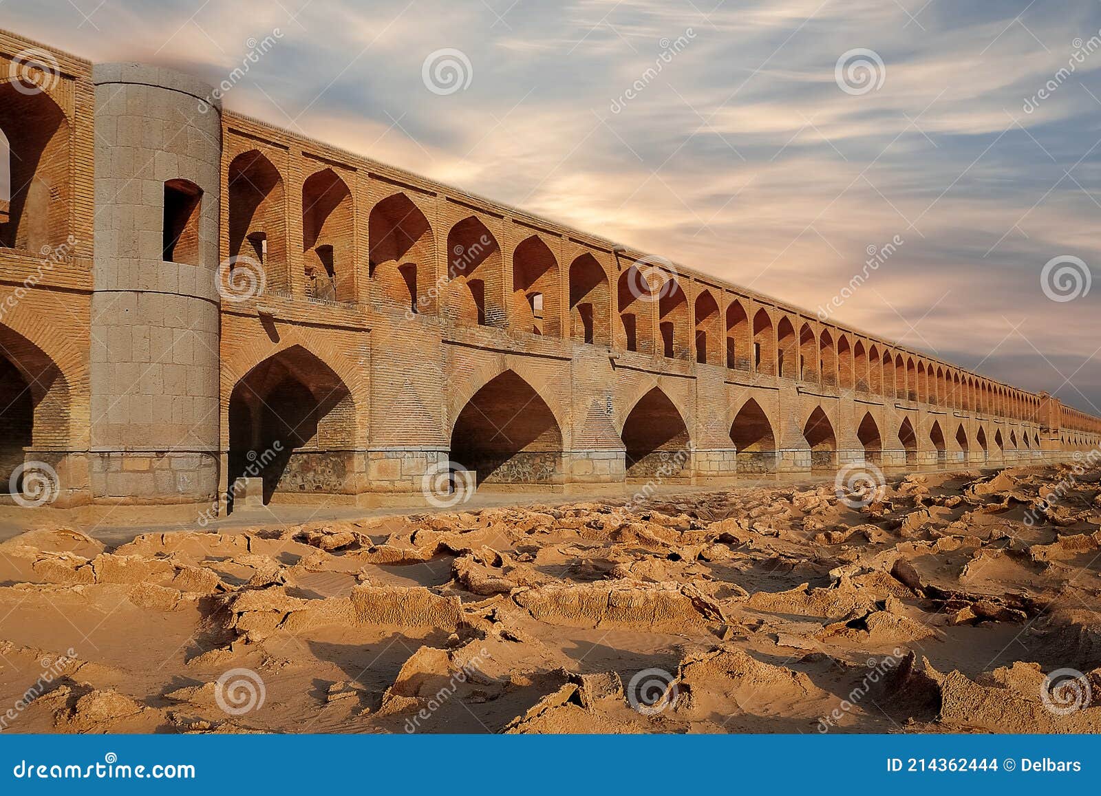 Khaju Pol-e Khaju Bridge in Isfahan. Iran. Ancient Persia. Stock Photo ...