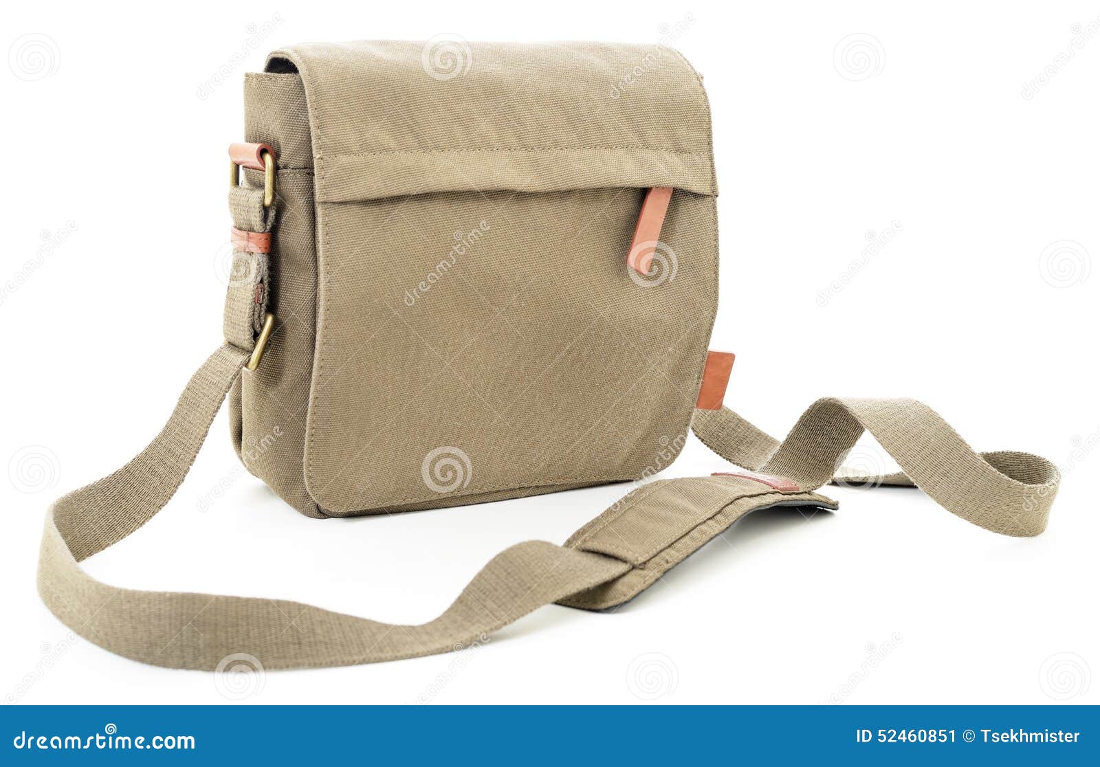 Khaki bag stock image. Image of business, brown, studio - 52460851