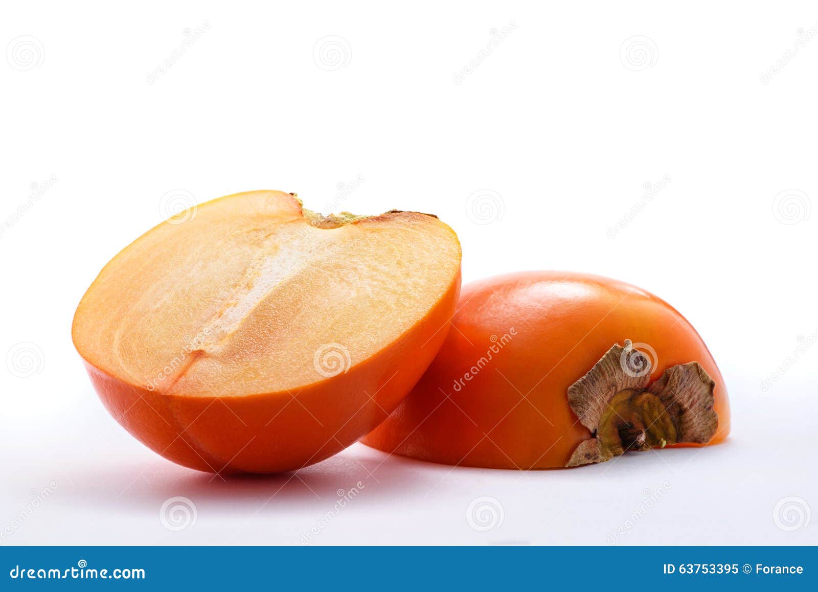 Khaki Fruit on White Background Stock Image - Image of freshness, diet ...