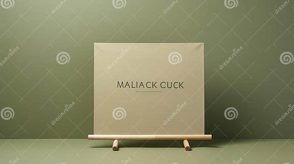 Khaki Lycra Sign Mockup Template with Rectangular Plain Background ...