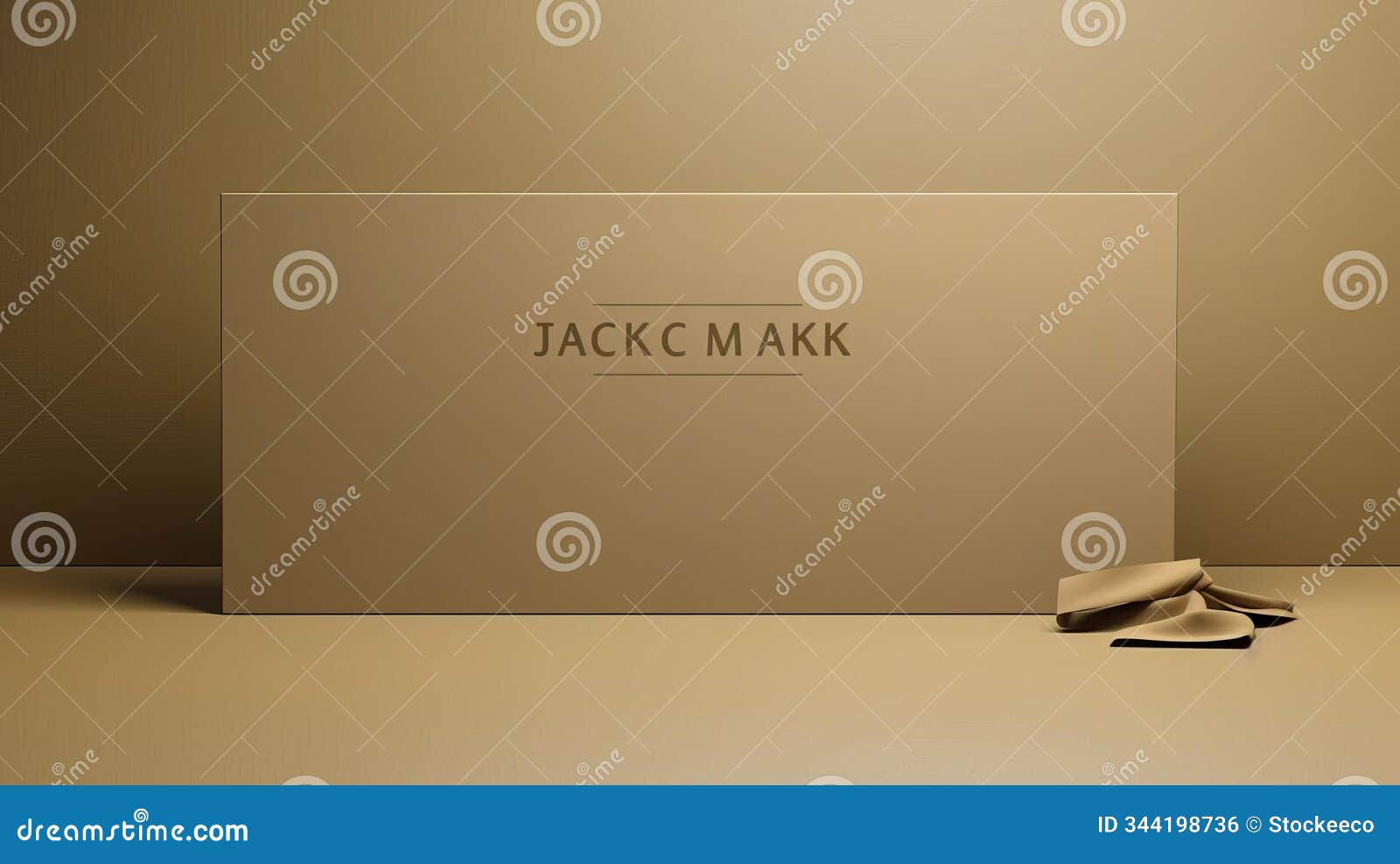 Khaki Lycra Sign Mockup Template with Rectangular Plain Background ...