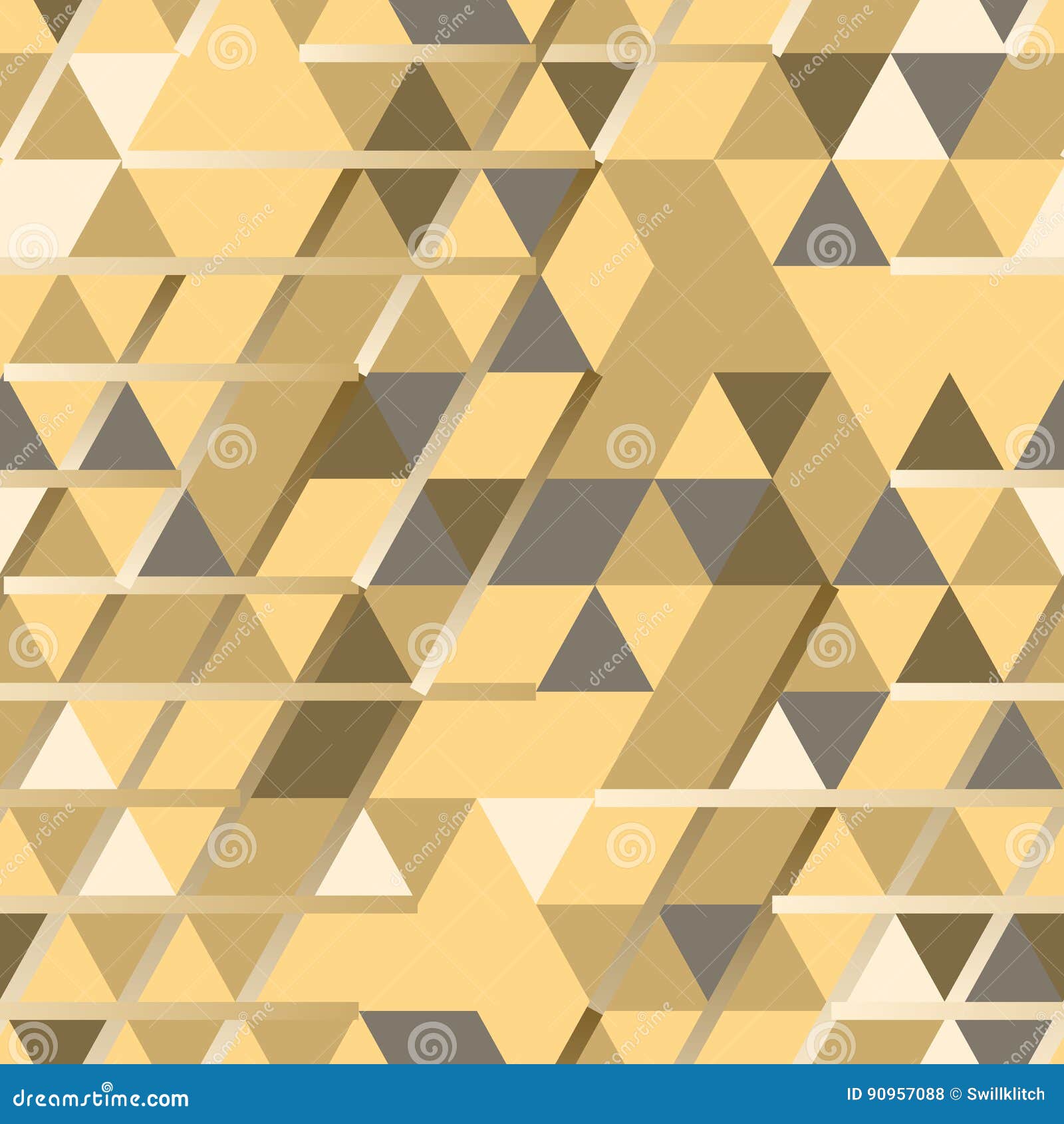 Khaki Seamless Pattern with Triangular Protection Ornament and L Stock ...