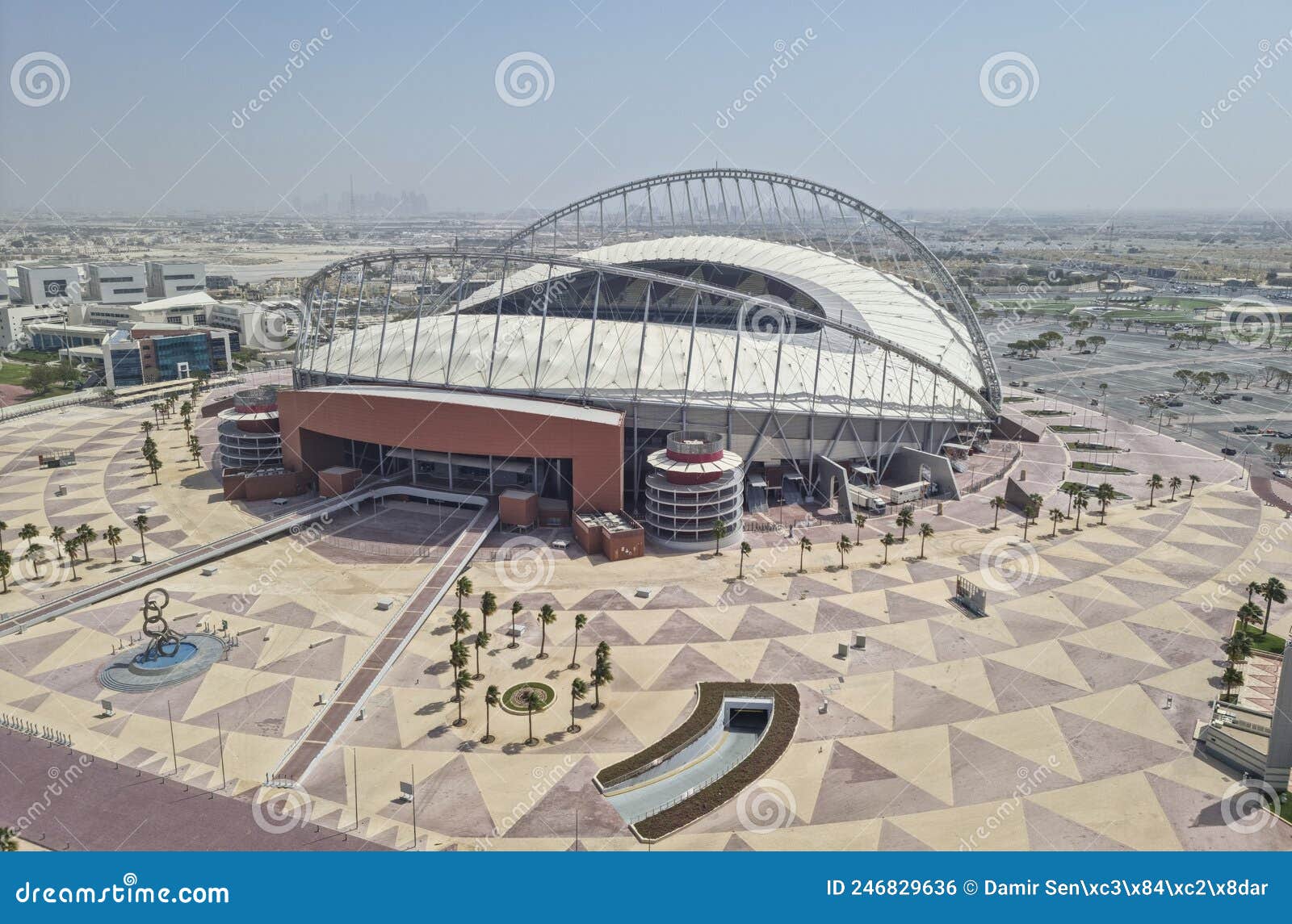 Khalifa International Stadium in Doha, Qatar Stock Photo - Image of ...