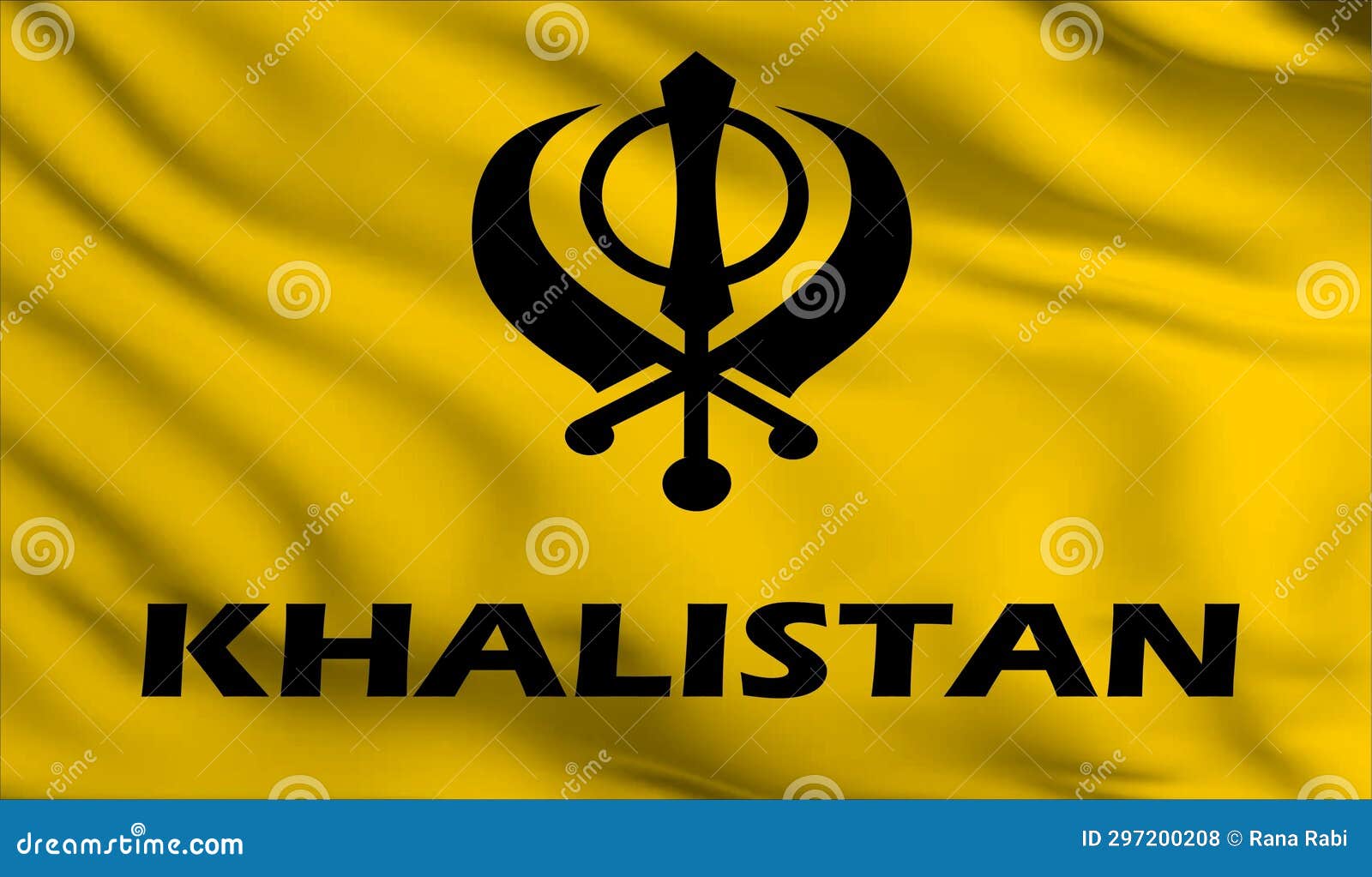 Khalistan Flag stock illustration. Illustration of presentation - 297200208