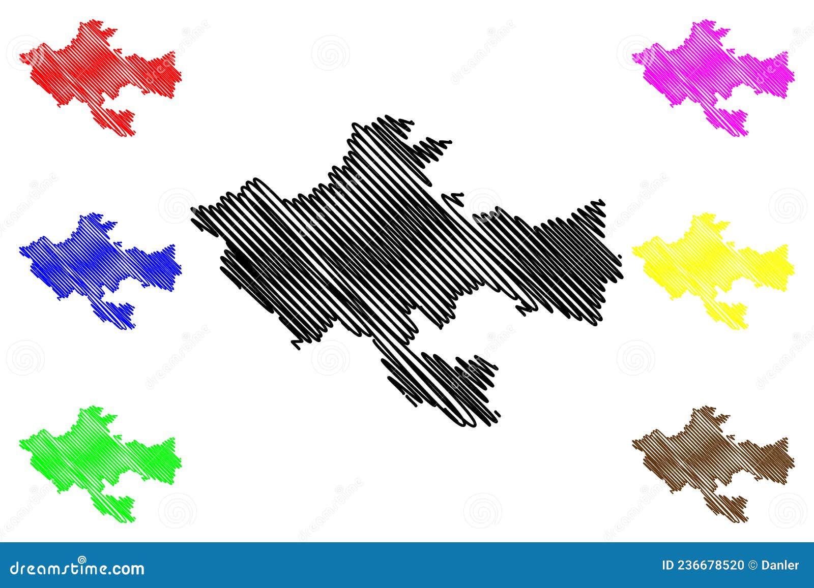Khammam District Telangana State, Republic of India Map Vector ...