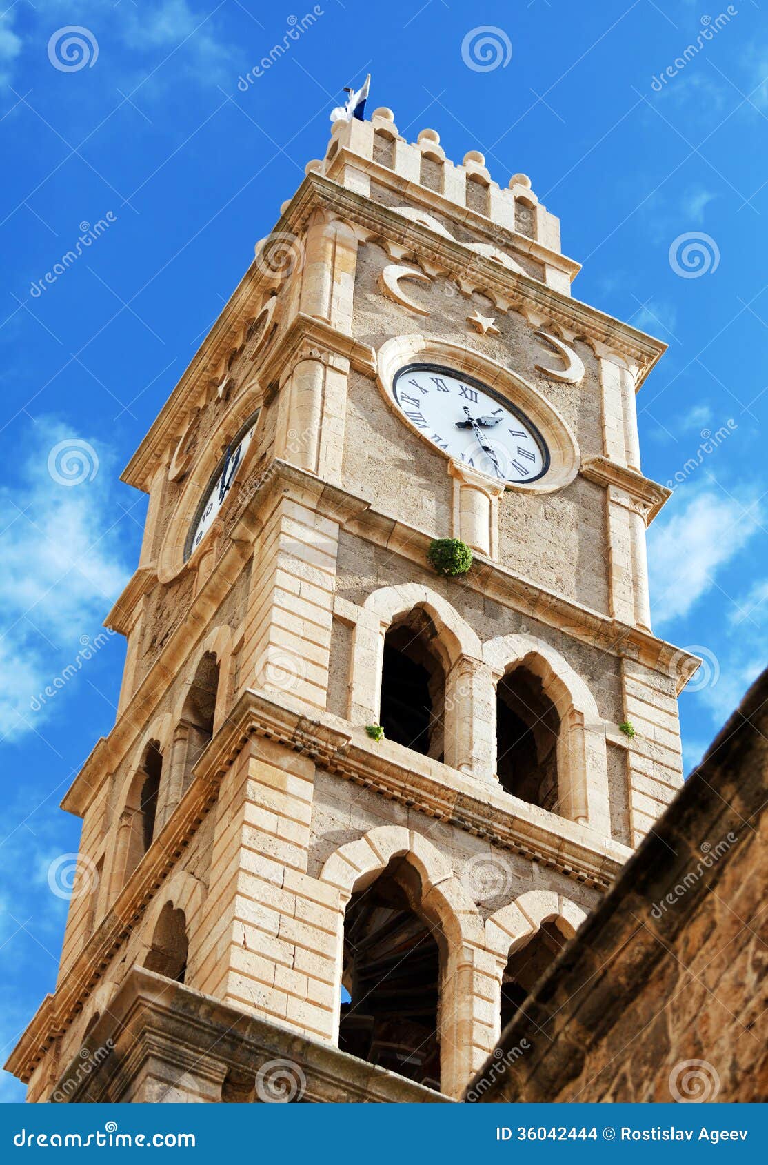 Khan Al-Umdan Clock Tower, Acre Stock Photo - Image of ancient, middle: 36042444