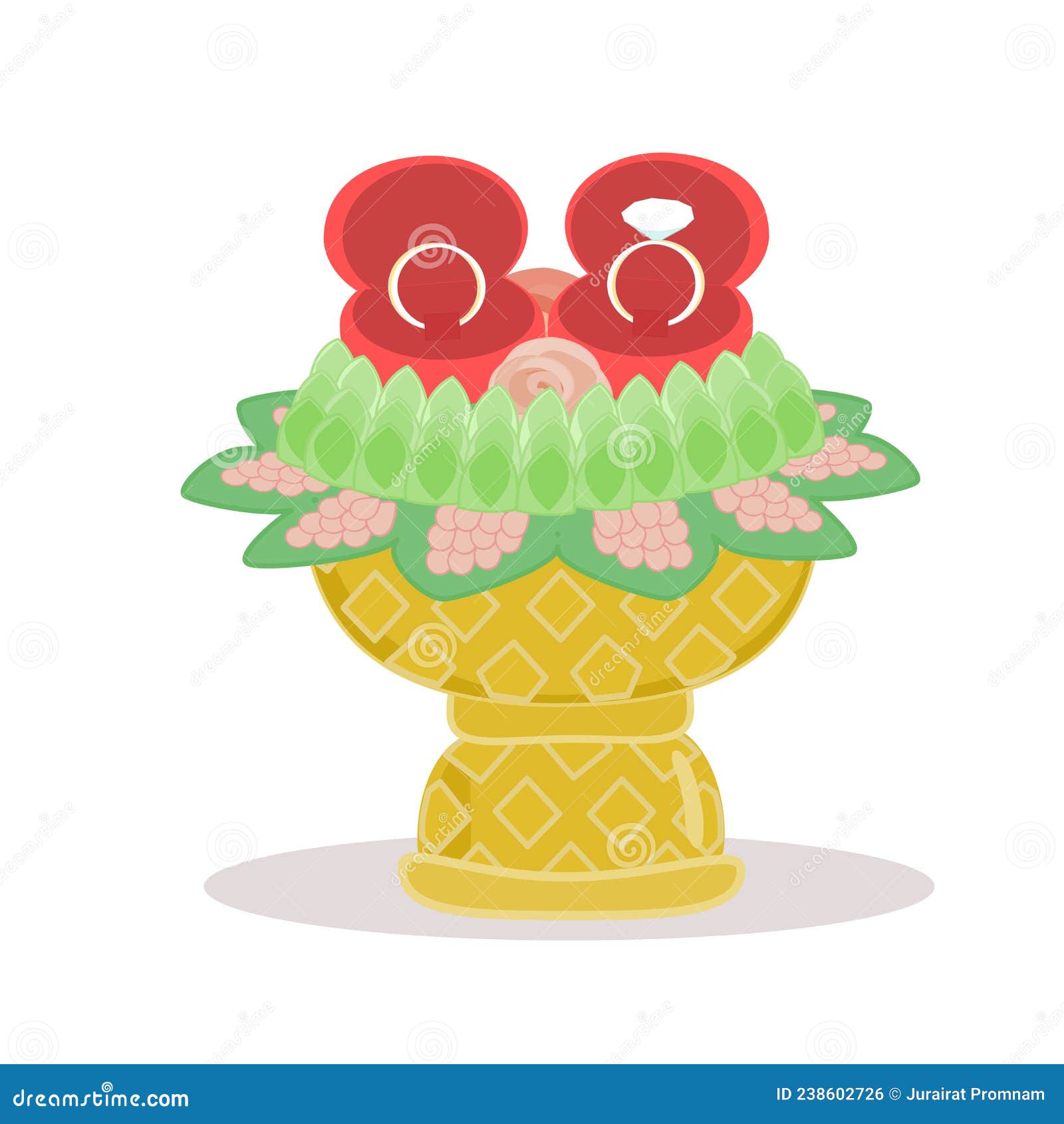 Khan Mak Procession at a Thai Wedding Vector Stock Vector ...