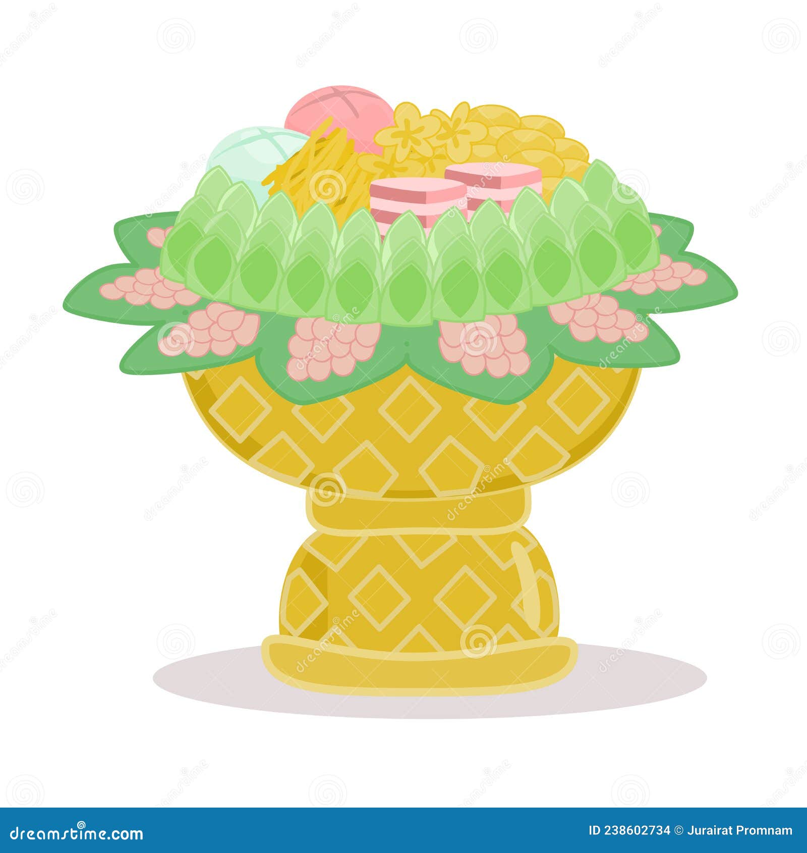 Khan Mak Procession at a Thai Wedding Vector Stock Vector ...
