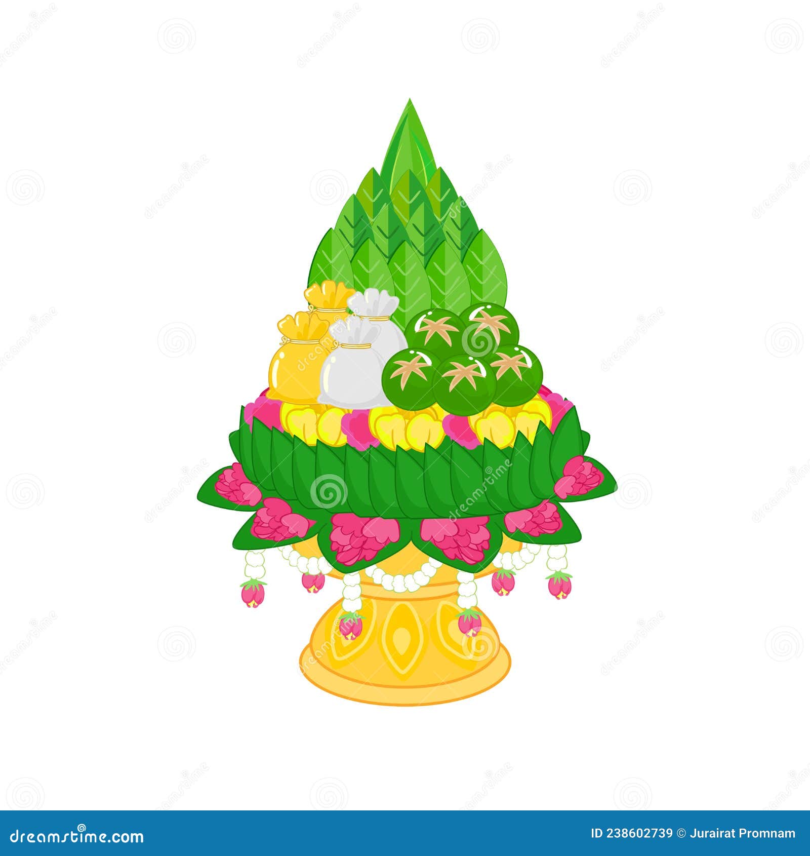 Khan Mak Procession at a Thai Wedding Vector Stock Vector ...