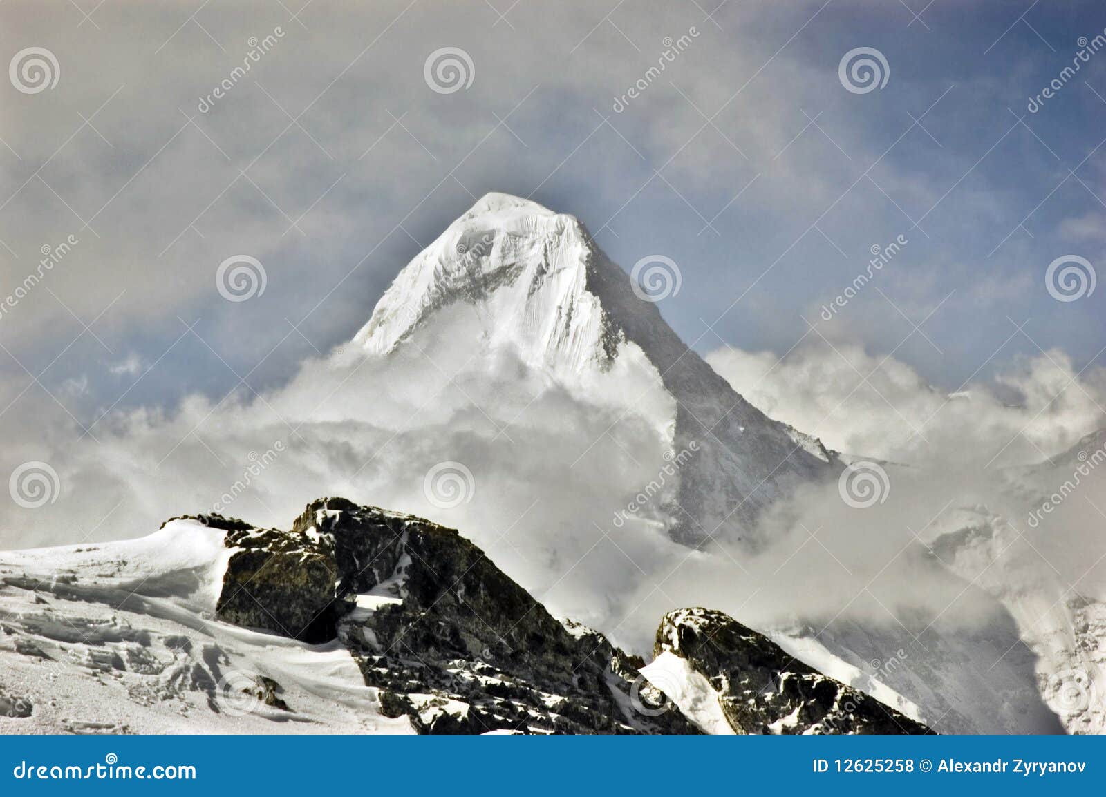 Khan Tengri peak stock photo. Image of shan, snow, altitude - 12625258
