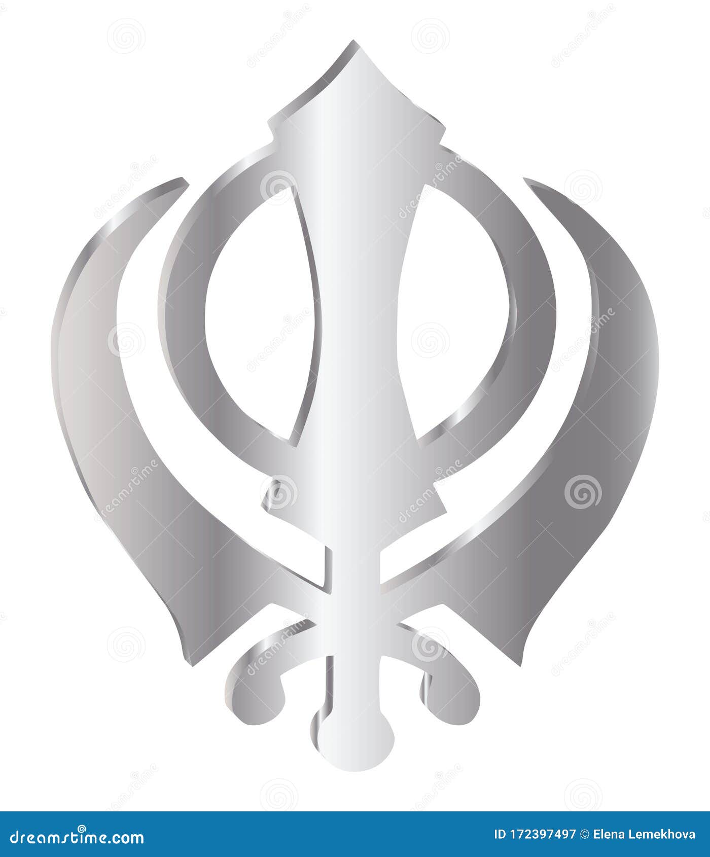 The Main Symbol of Sikhism Sign Khanda Silver Stock Vector ...