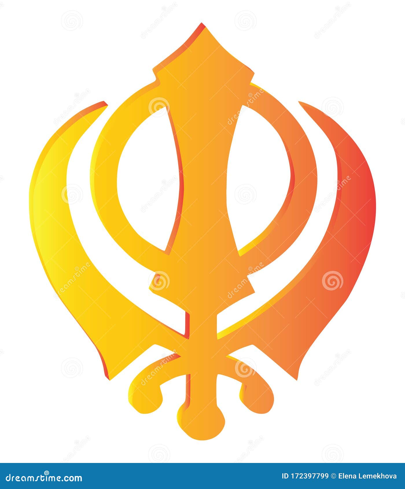 The Main Symbol of Sikhism â€“ Sign Khanda Orange Stock Vector ...
