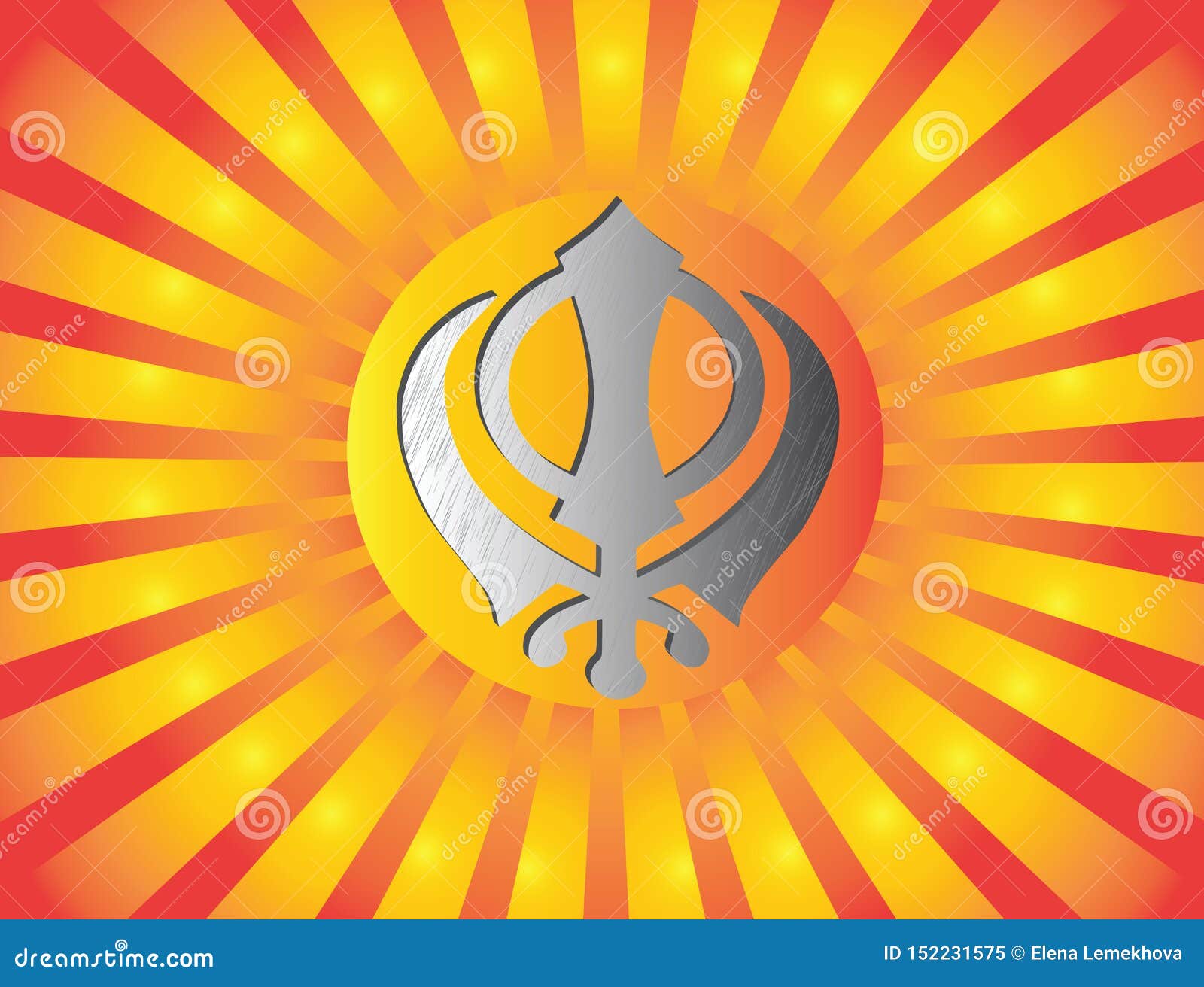 Sikhism Khanda Religious Symbol Simple Icon Vector Illustration ...
