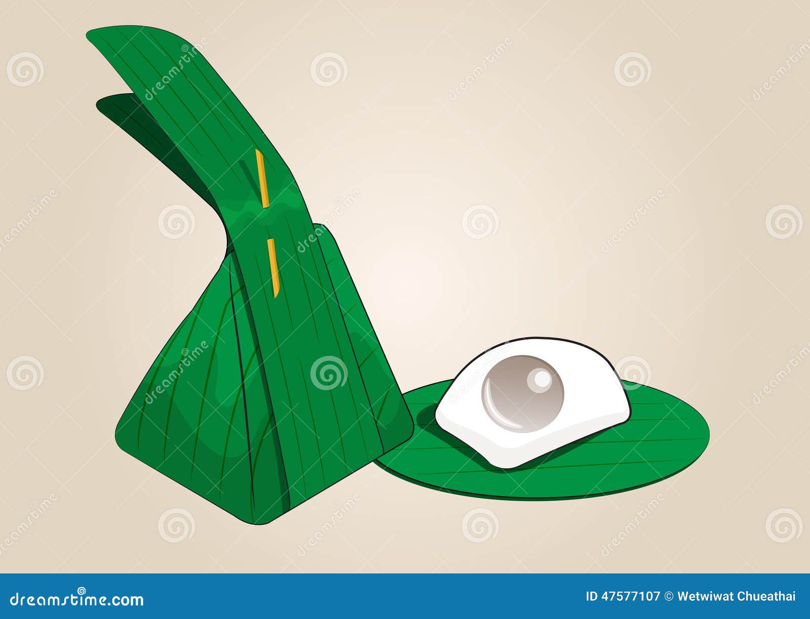 Khanom Sod Sai Cartoon Vector | CartoonDealer.com #47577107
