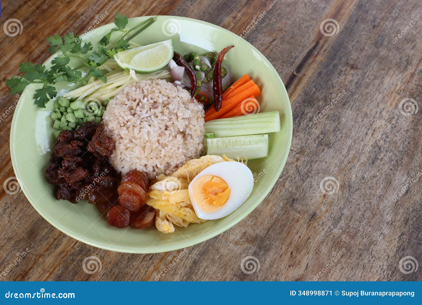 Khao Kluk Kapi. Rice Mixed with Shrimp Paste Stock Image - Image of ...