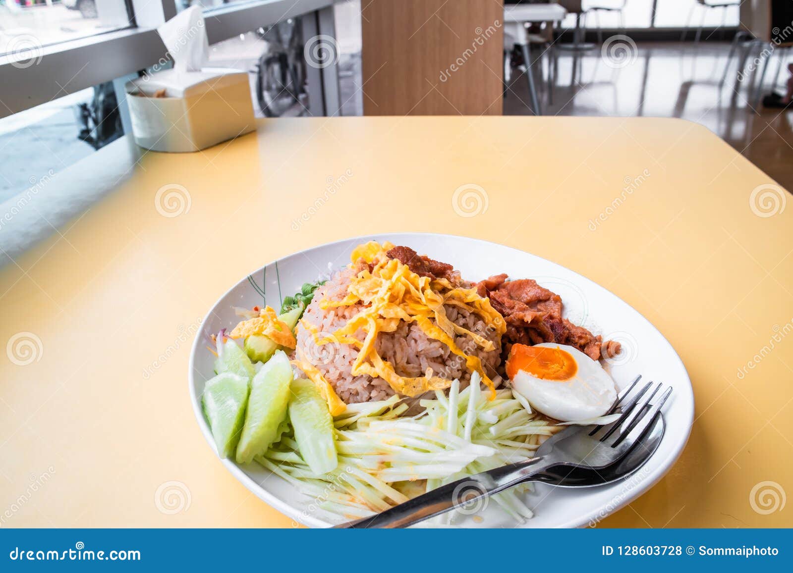 Khao Kluk Kapi, Thai Fried Rice with Fermented Shrimp Paste Stock Photo ...