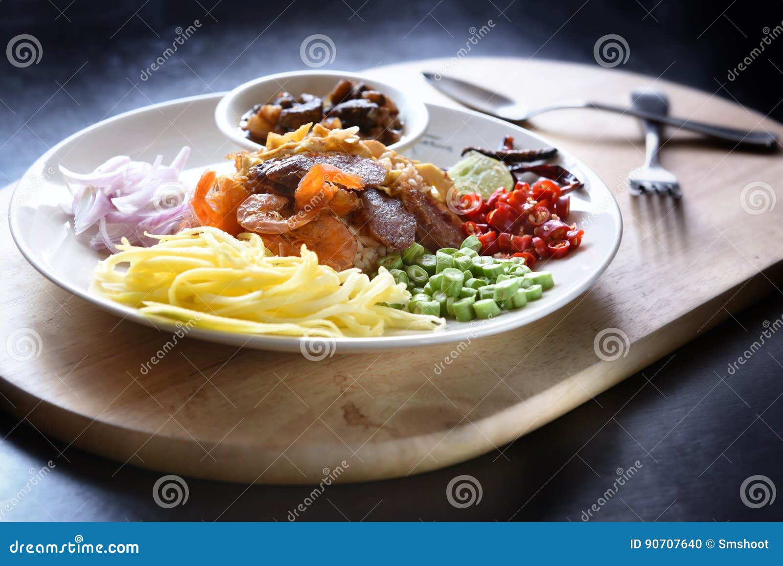 Khao Kluk Kapi or Thai Fried Rice with Shrimp Paste Stock Photo - Image ...