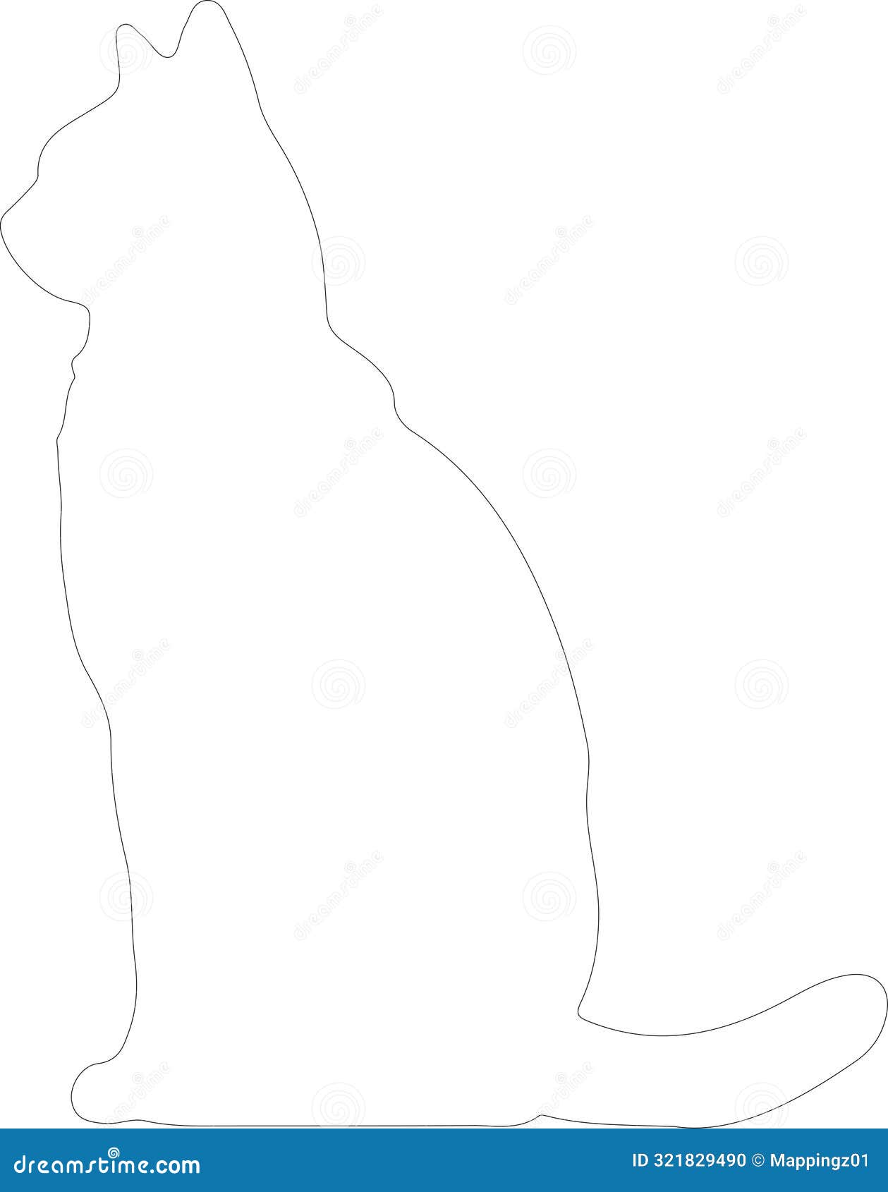 Khao Manee Cat Outline Outline Silhouette Generative Ai Vector ...