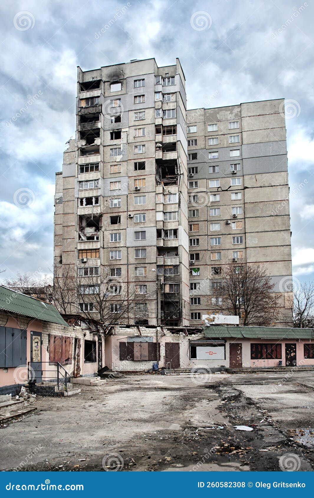 Scars of War-5. stock photo. Image of downtown, house - 260582308