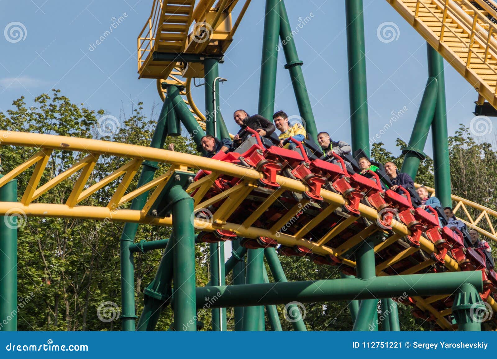People Having Fun on Roller Coaster Editorial Photo - Image of blue ...