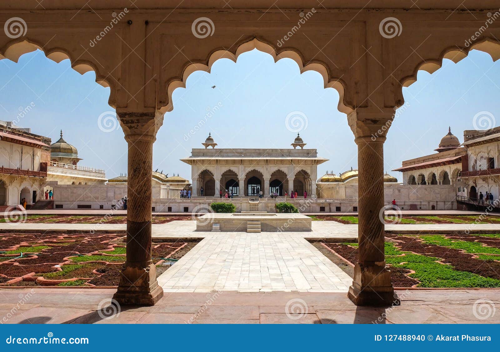 Khas Mahal and Facing Garden, Agra Fort, Agra, India Stock Photo ...