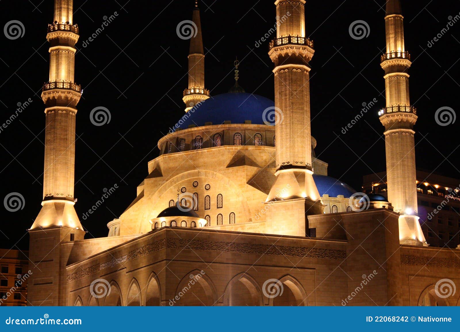 Khatem-Al-Anbiyaa-Moschee in Beirut Stock Photo - Image of anbiyaa ...