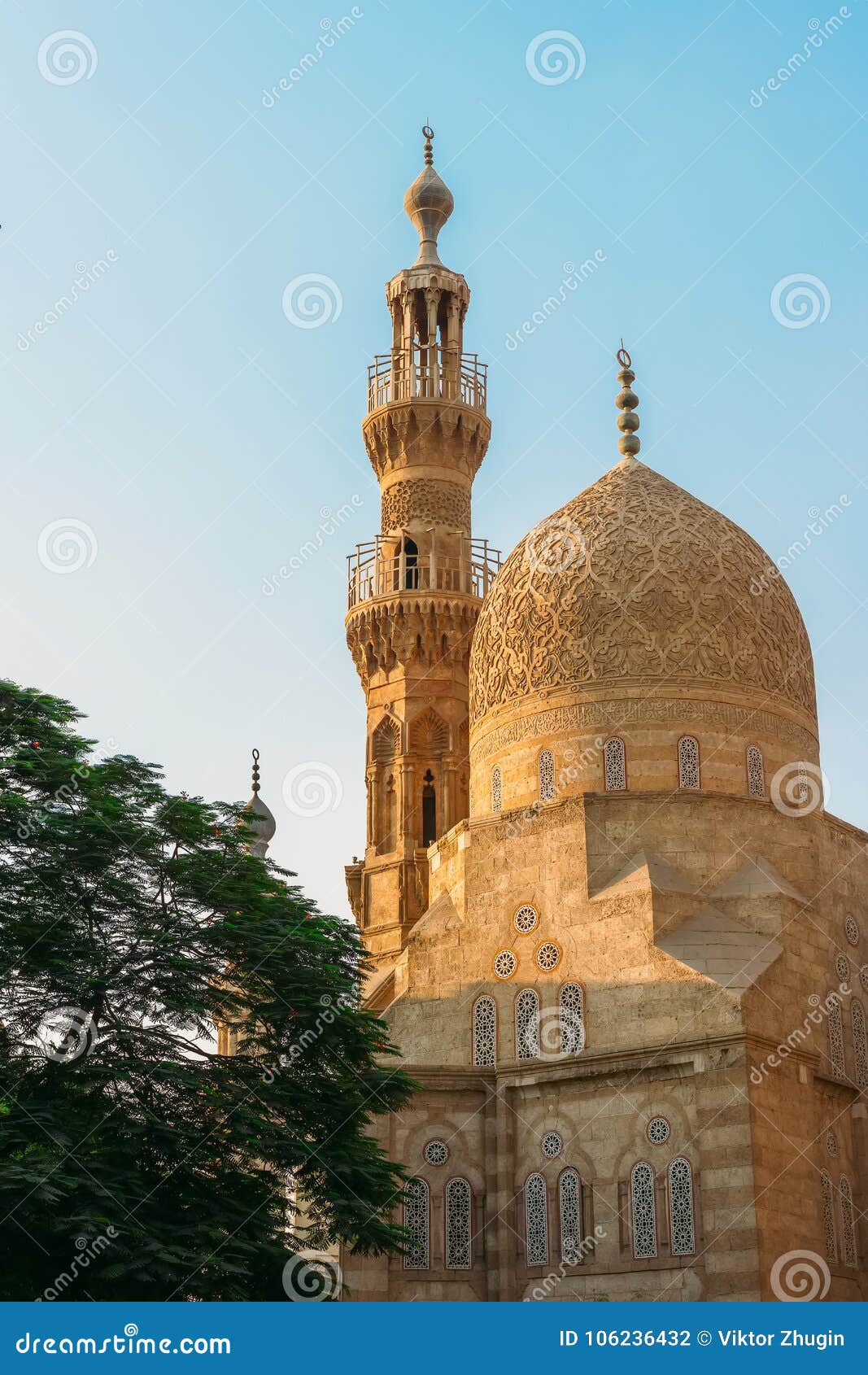 Khayer Bek and Aqsunqur Mosque in Old Cairo Stock Photo - Image of ...