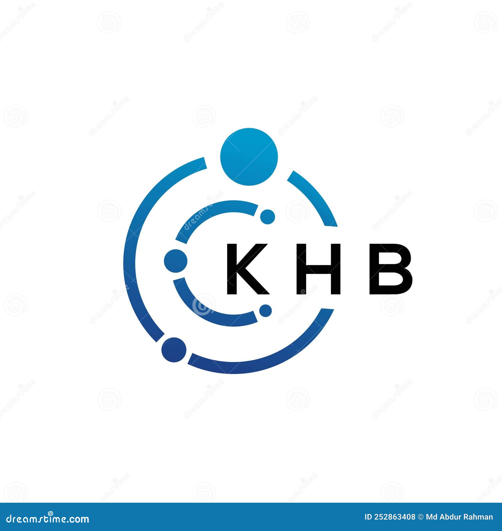 KHB Letter Technology Logo Design on White Background. KHB Creative ...