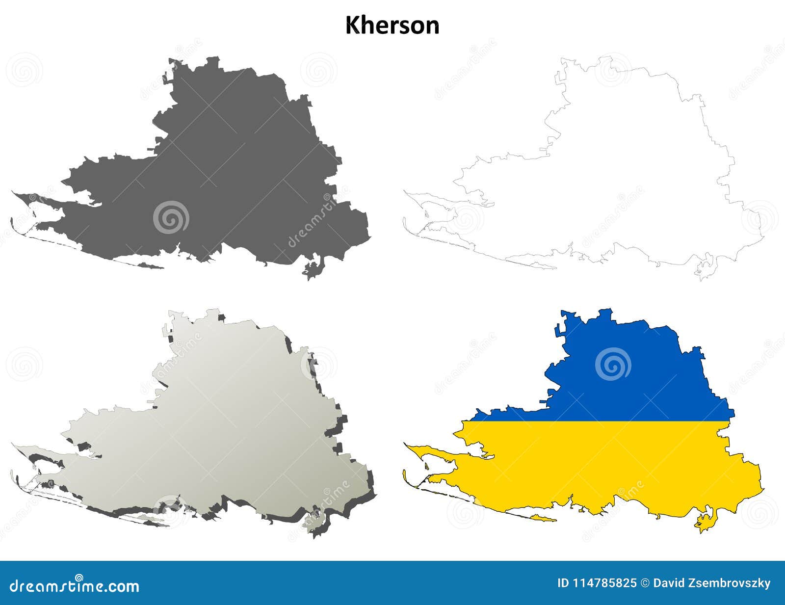 Kherson Blank Outline Map Set Stock Vector - Illustration of province ...