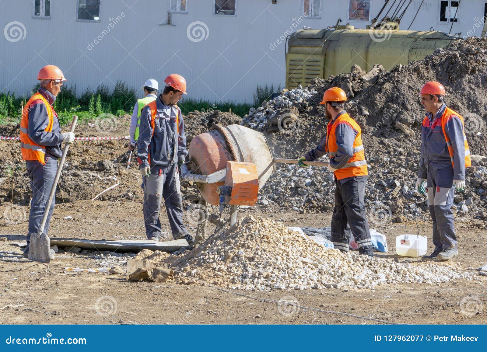 Workers at the Construction Site Editorial Photography - Image of hard ...