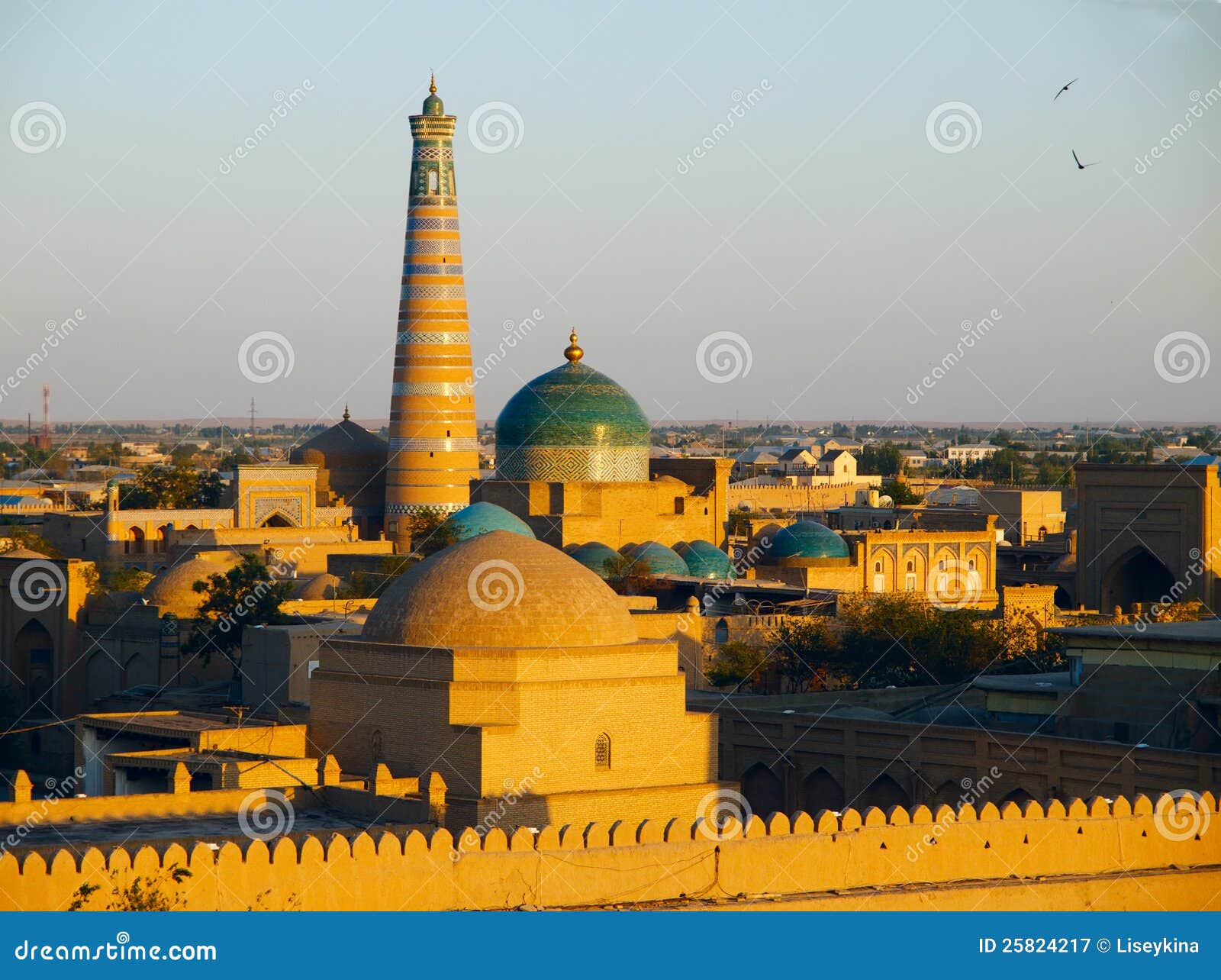 Khiva at sunset stock image. Image of itchan, landscape - 25824217