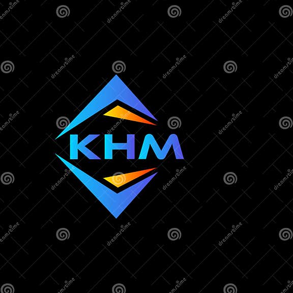 KHM Abstract Technology Logo Design on Black Background. KHM Creative ...