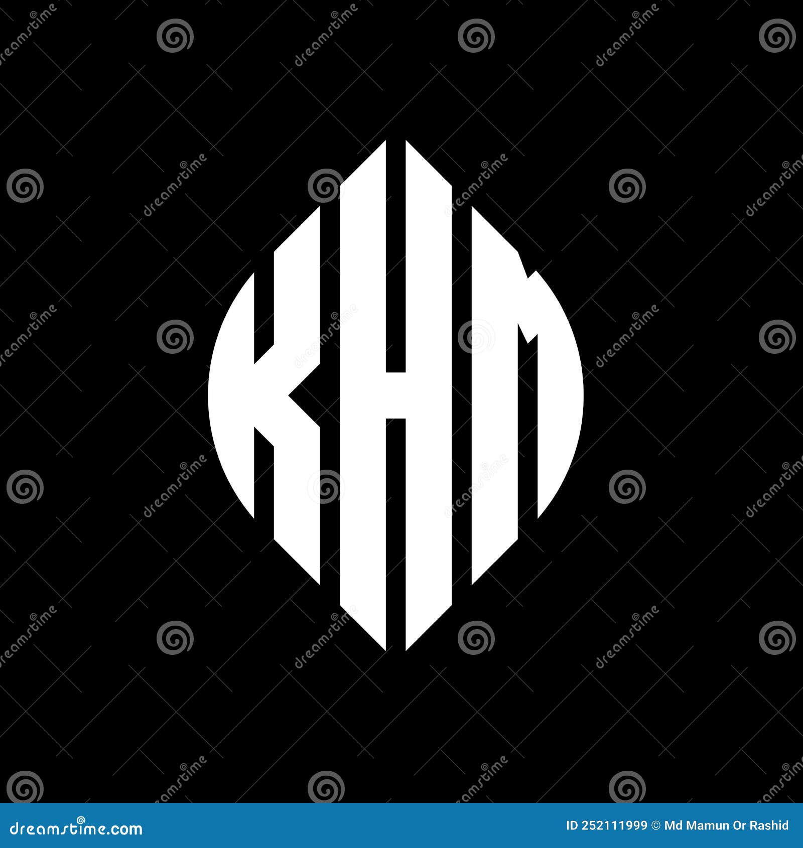 KHM Circle Letter Logo Design with Circle and Ellipse Shape. KHM ...