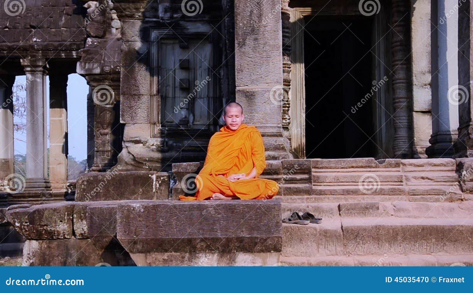 Khmer monk meditating stock footage. Video of cambodia - 45035470