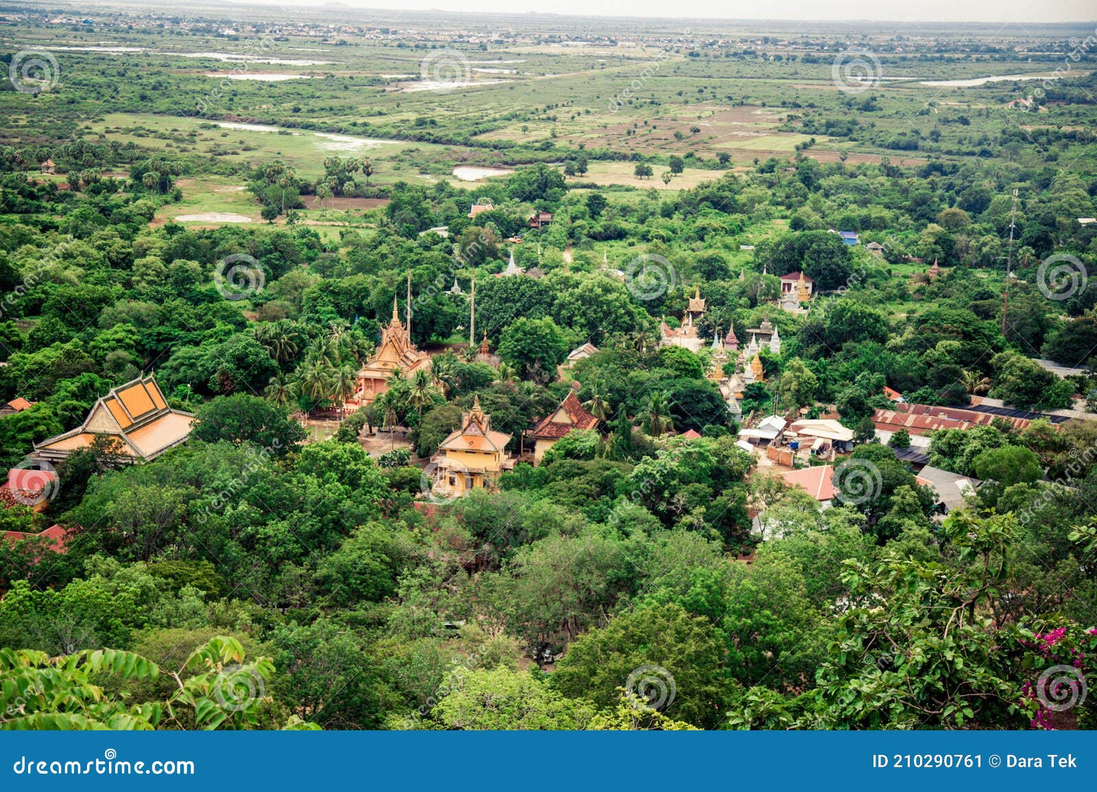 Khmer Pagoda Front Overview Stock Image - Image of central, tropics ...