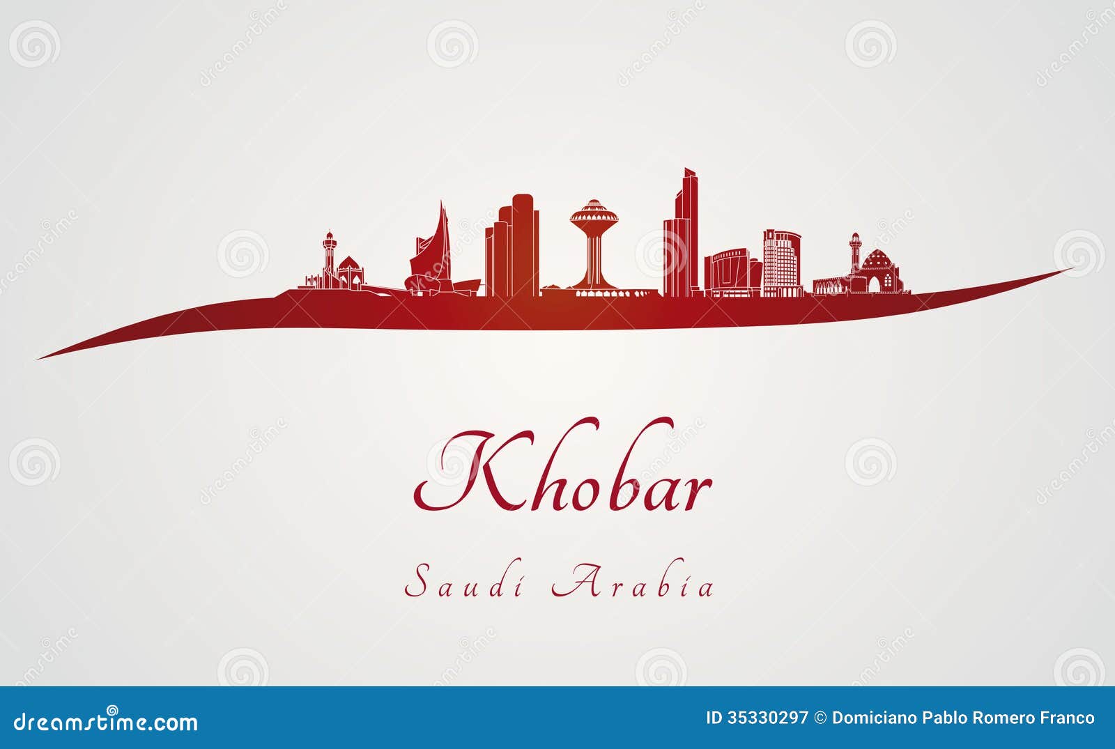Khobar skyline in red stock vector. Illustration of isolated - 35330297