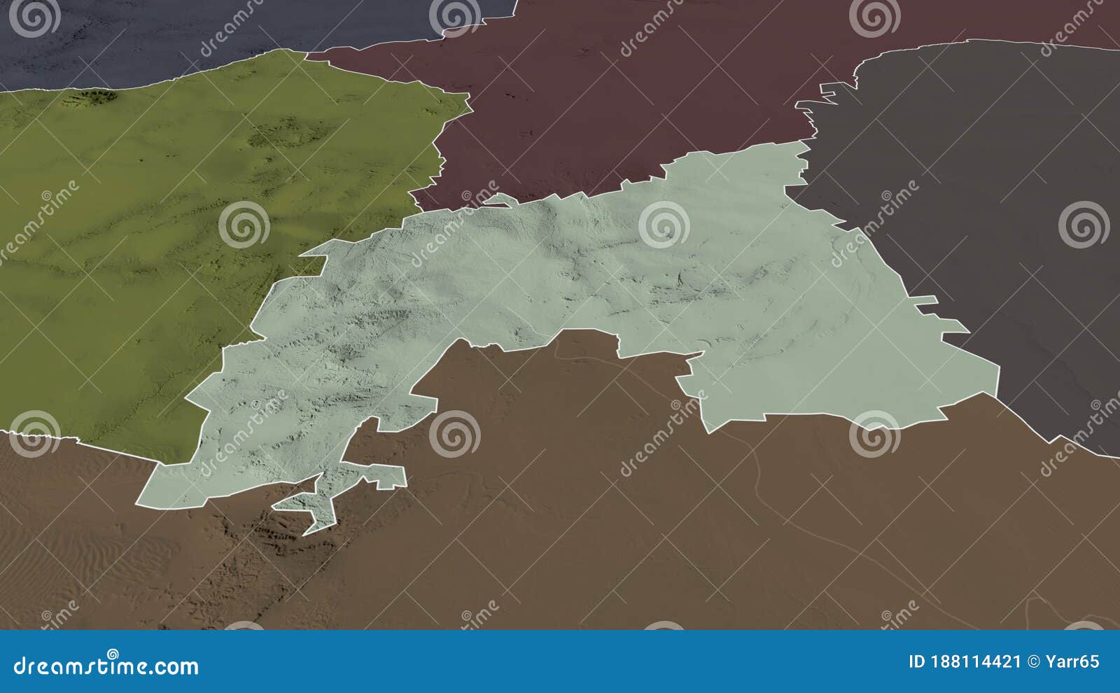 Khomas, Namibia - Highlighted. Administrative Stock Illustration ...