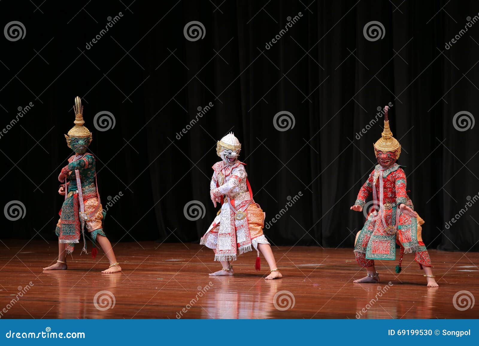 Khon Is A Dance Drama Genre From Thailand. Tossakan Characters Are ...
