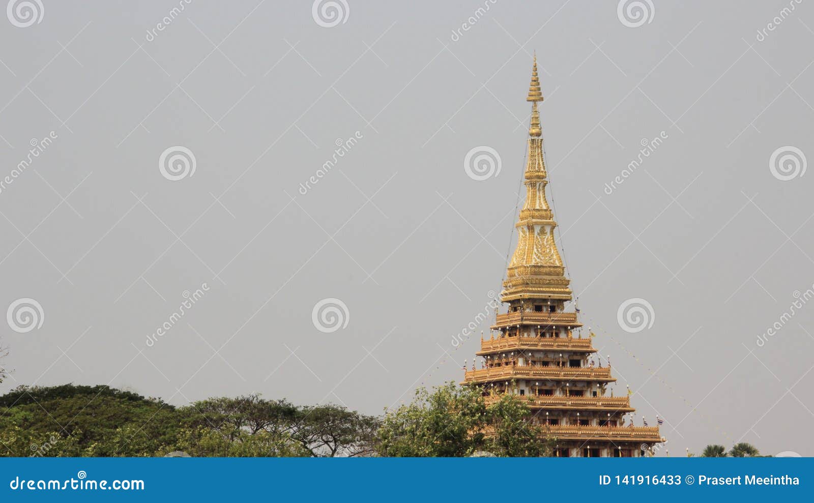 Buddhist Temple. Nine Layers Temple Stock Image - Image of khonkaen ...